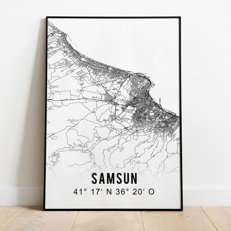 Samsun City Map Poster - Etsy