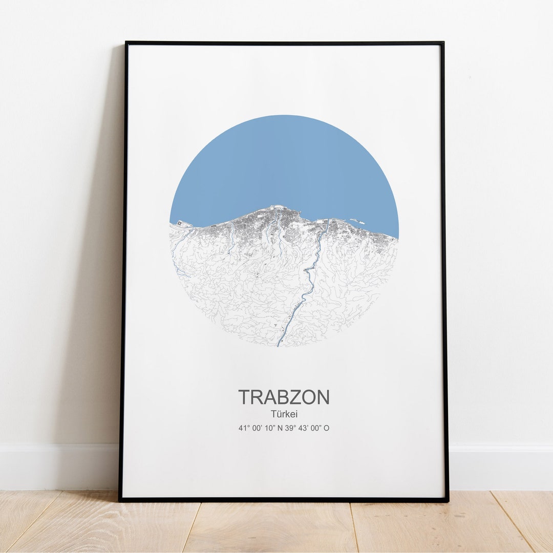 Trabzon City Map Poster - Etsy