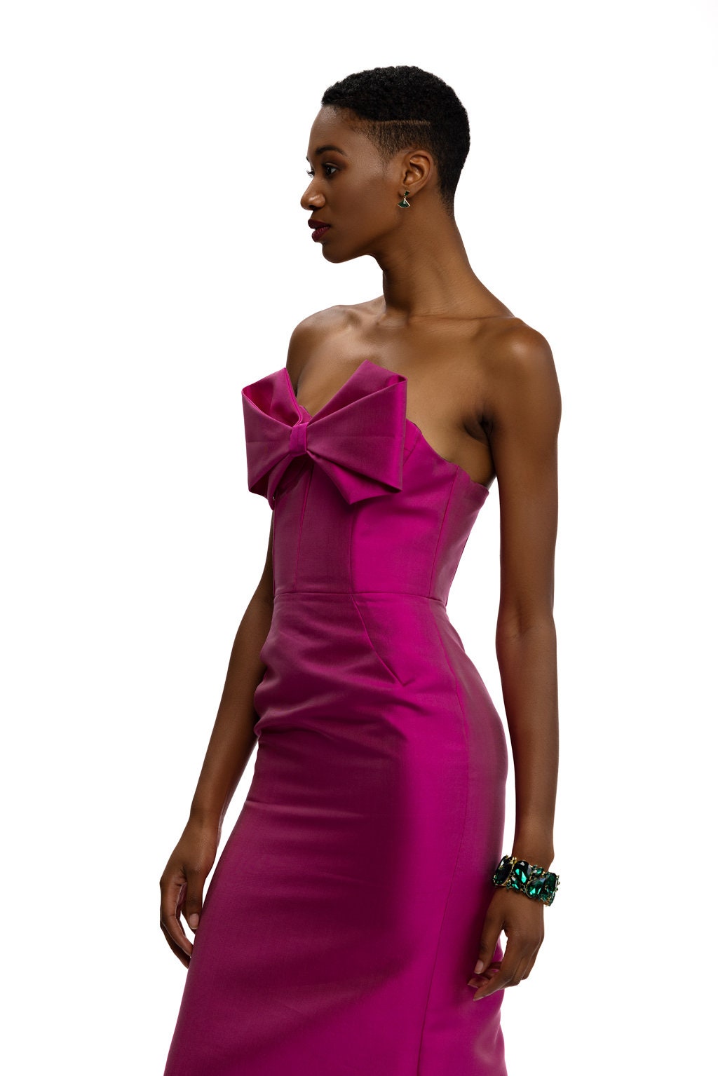 Fuchsia Bow Cocktail Dress With Bow Train - Etsy UK