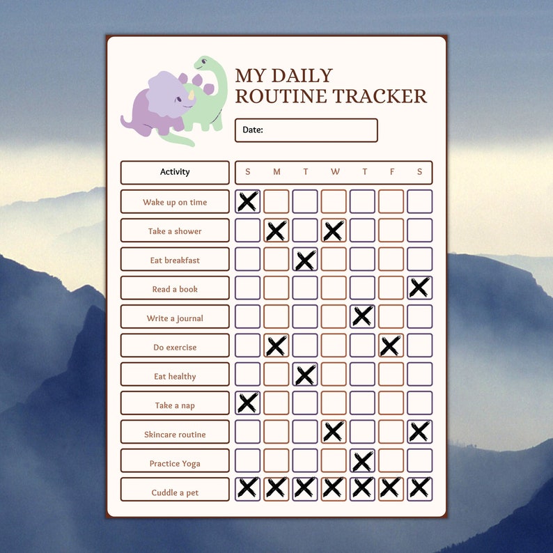 Dinosaur Daily Routine Chart Schedule, Dinosaur Daily Schedule, Weekly ...