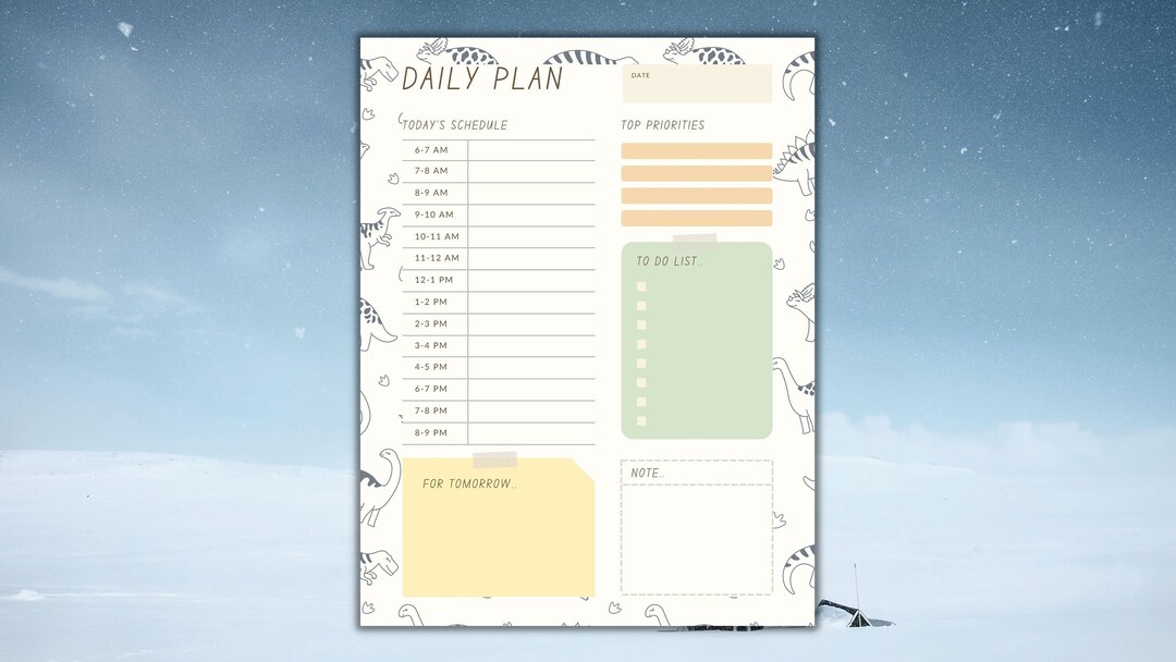 Dinosaur Daily Schedule, Dinosaur Daily Routine, Weekly Schedule ...