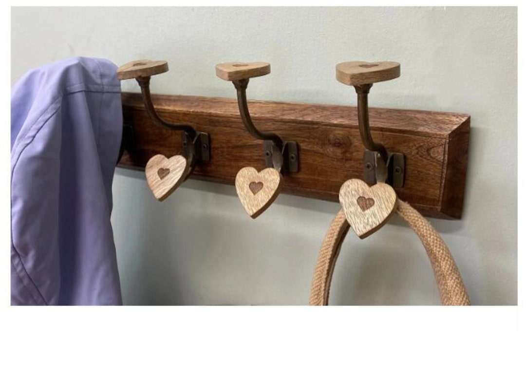 Mango Wood Entryway Coat Hooks - Etsy