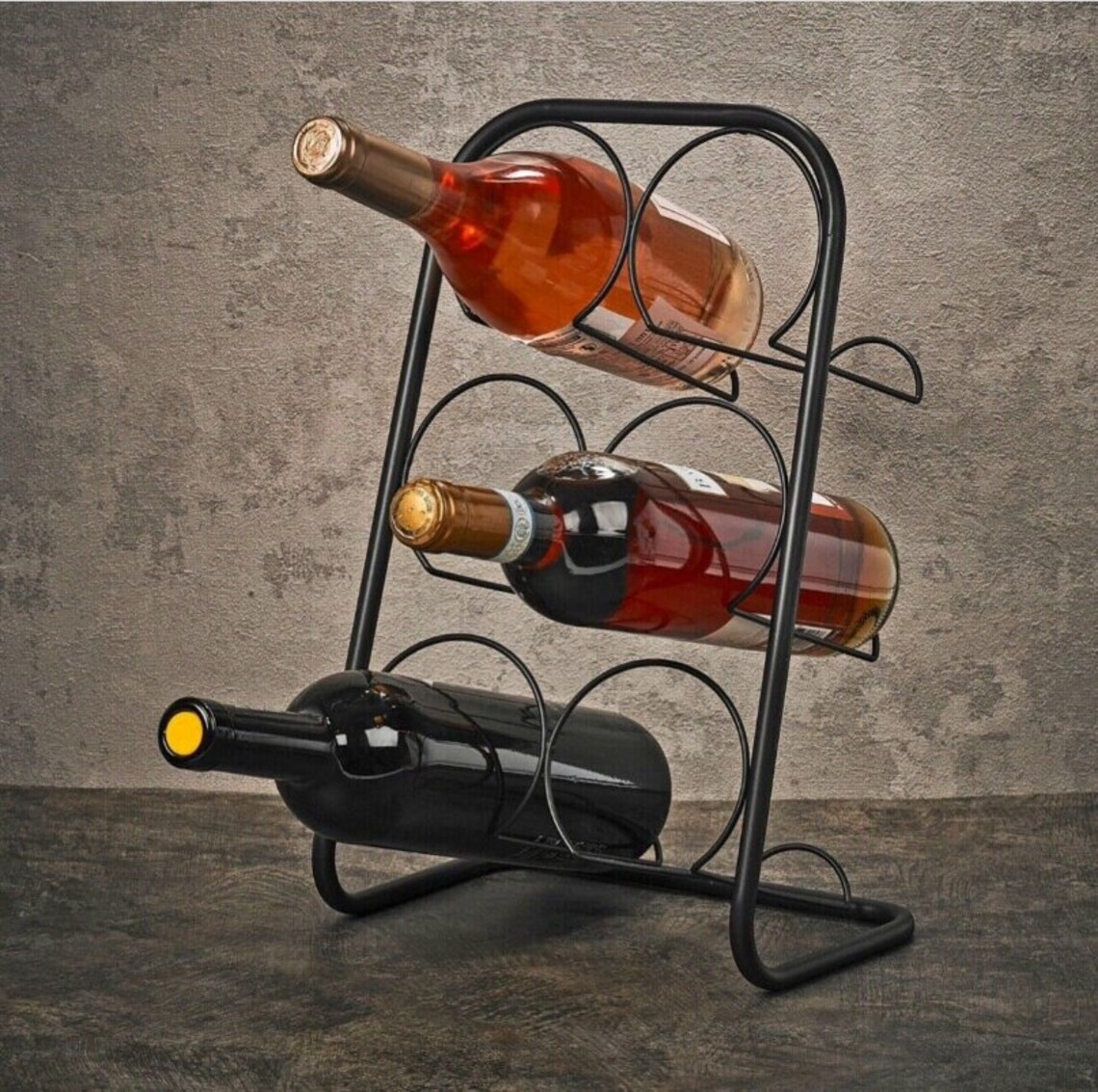 Handmade Wine Rack Black Metal Rustic Industrial Style - Etsy