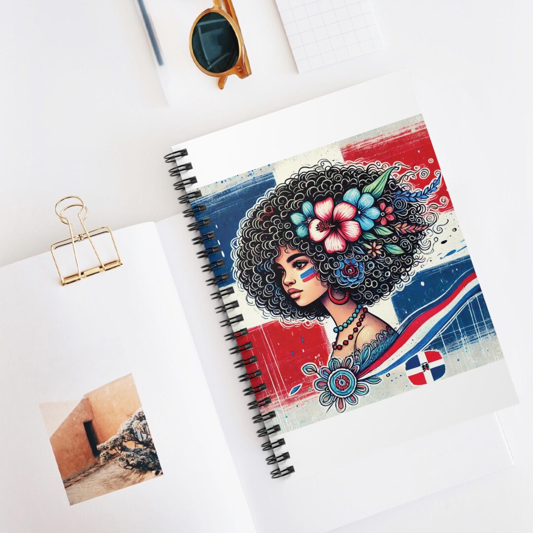 Spiral Notebook, Dominican Girl Flag Ruled Line Journal, Cultural ...