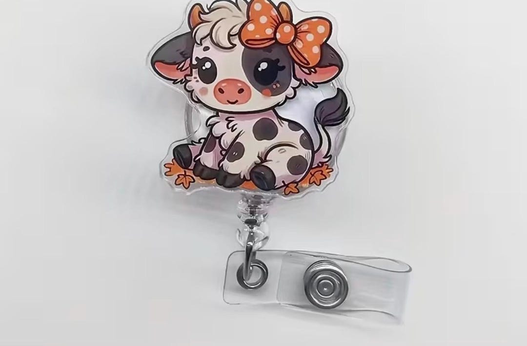 Adorable Cow Badge Reel – Cute & Functional Accessory - Etsy