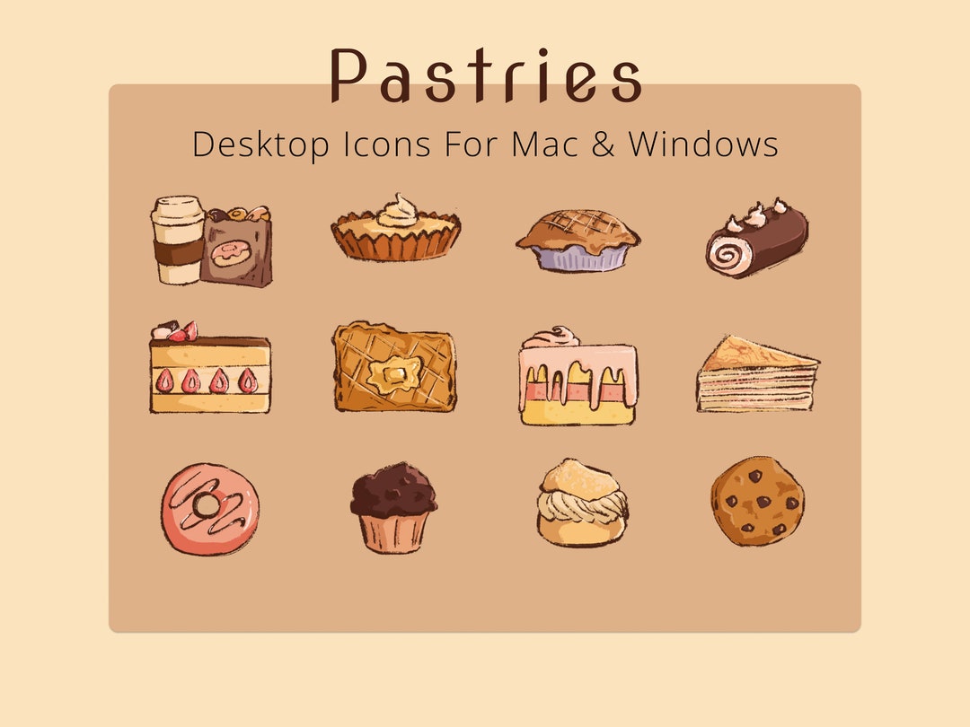 Pastry Themed Desktop Icons | Mac & Windows | Icon Set | App Icons ...
