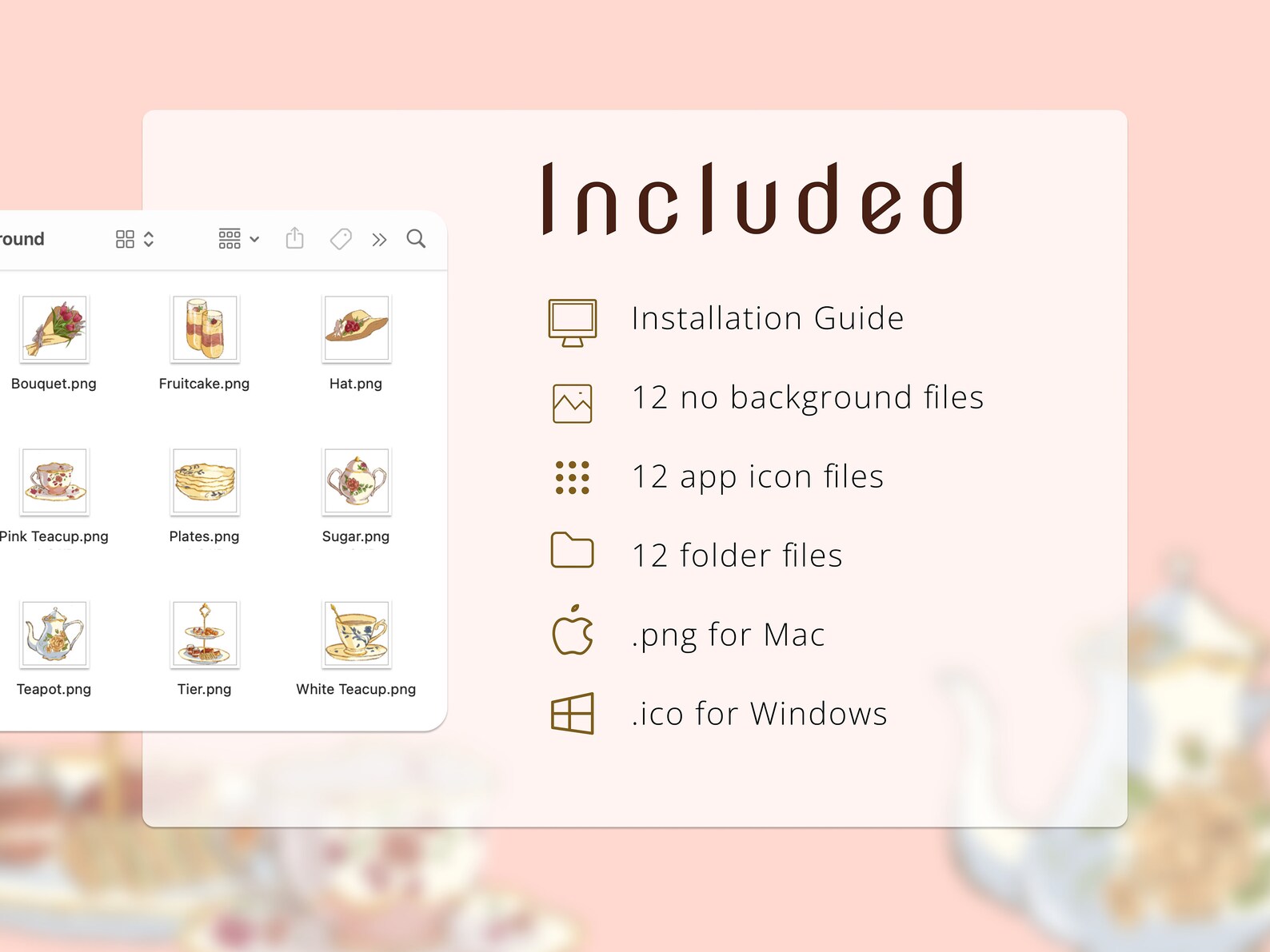 Afternoon Tea Themed Desktop Icons | App Icons | Desktop Folder Icons ...