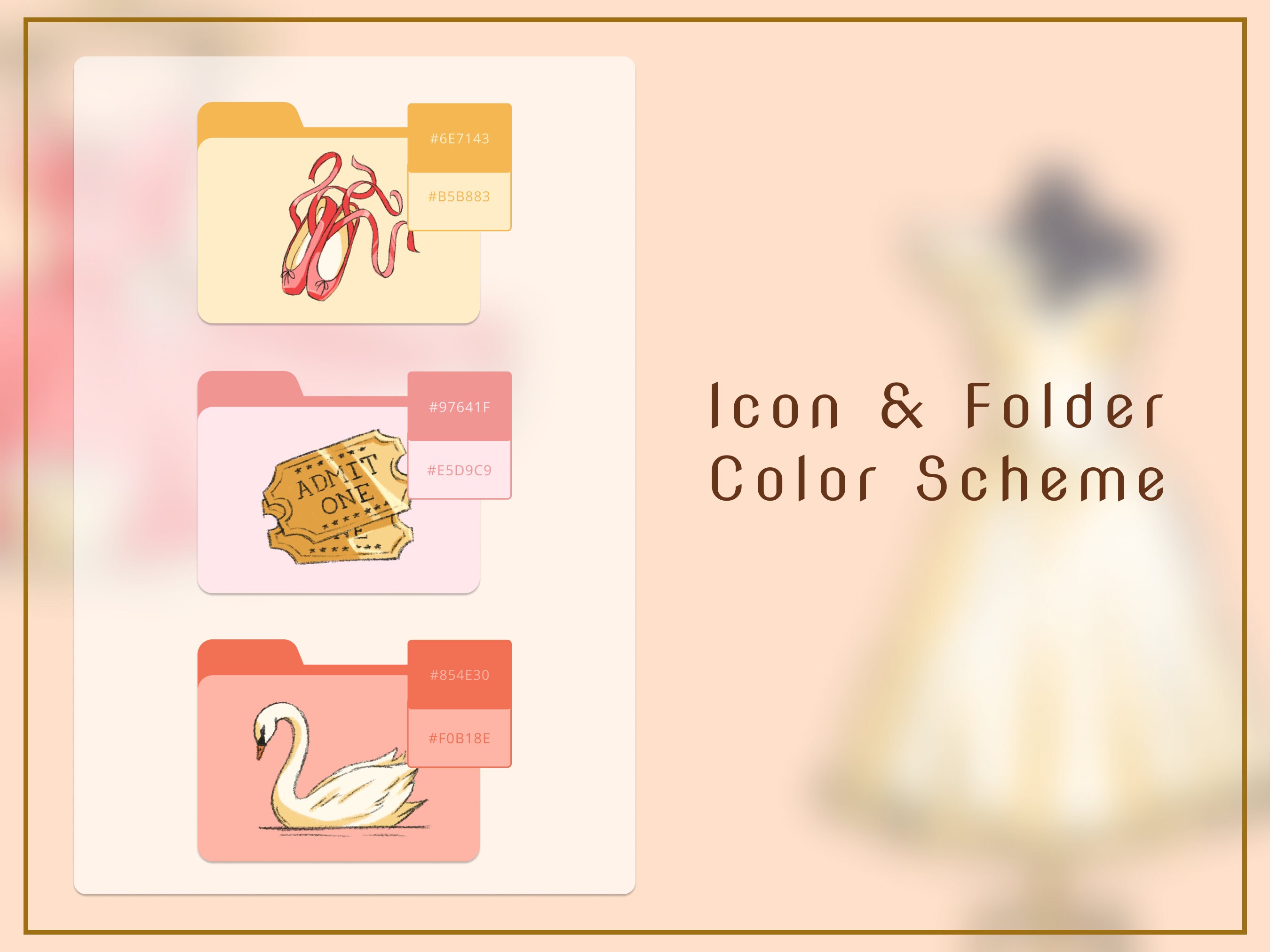 Ballet Themed Desktop Icons App Icons Desktop Folder Icons MacBook ...