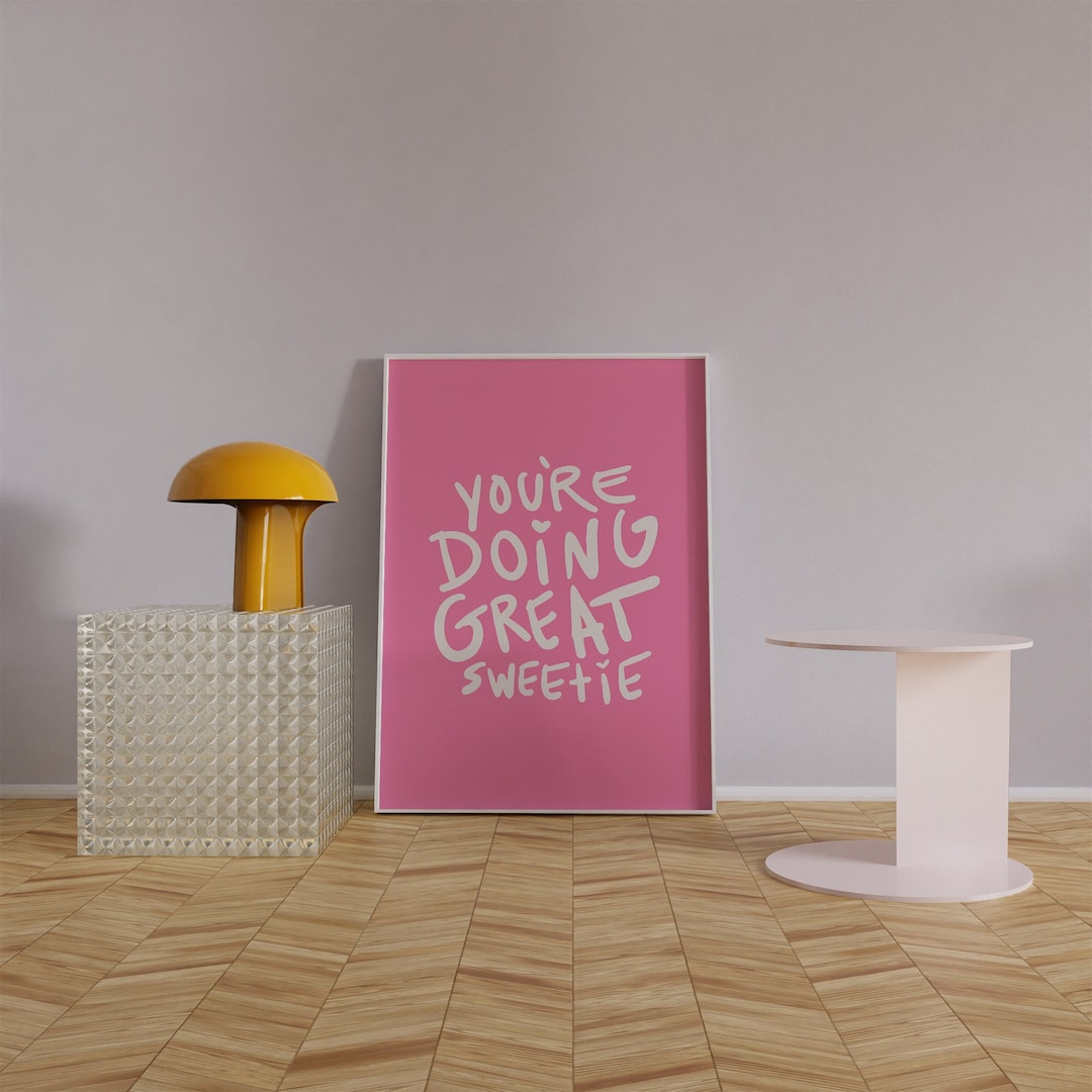 Mental Health Pink Aesthetic Poster Digital Download You're Doing Great ...