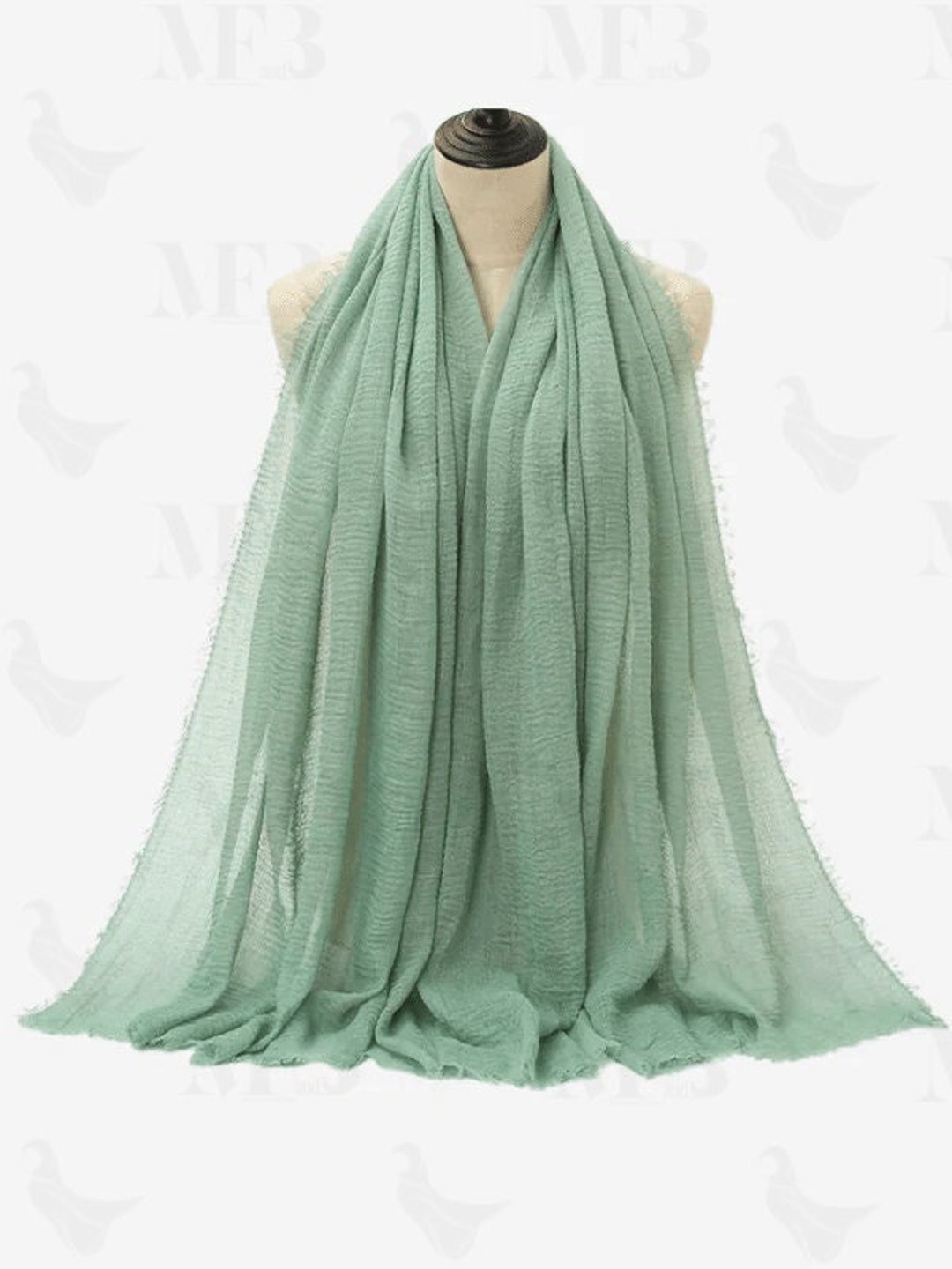 Mfab Crinkle Cotton Hijab MINT L Muslim Hijab for Women L Religious ...