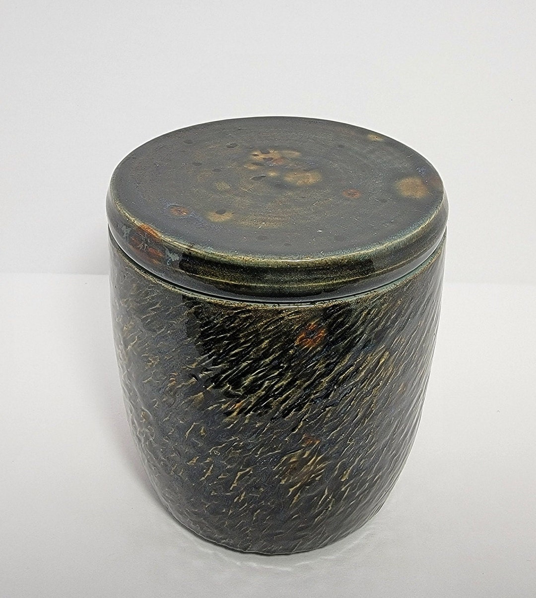Dark Green Ceramic Container - Etsy