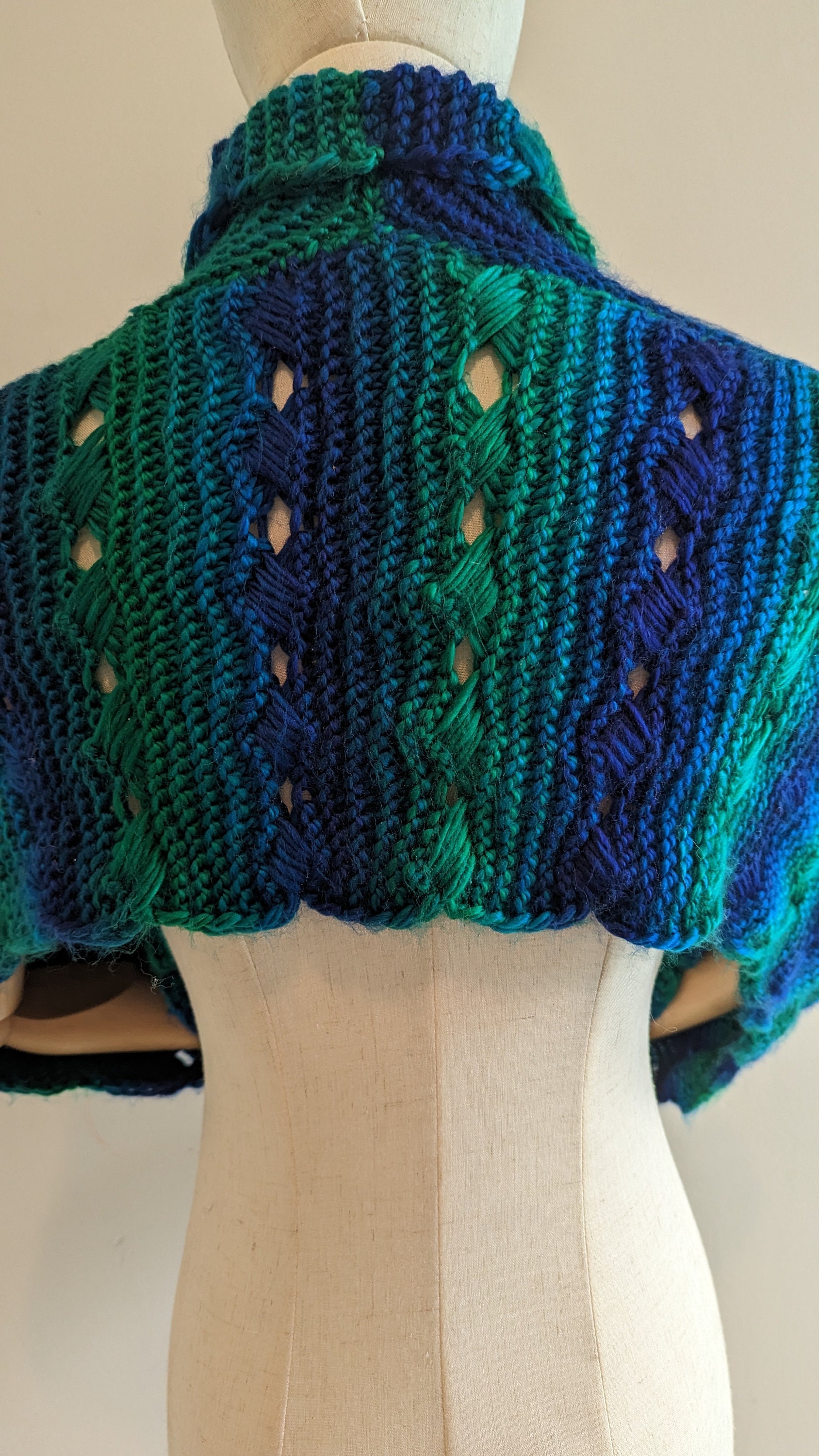 Unique Hand Knit Shrug, Arm Warmer With Crochet Gloves - Etsy