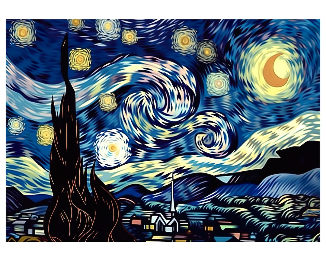Van Gogh's Starry Night as a Pop Art Poster: A Modern - Etsy