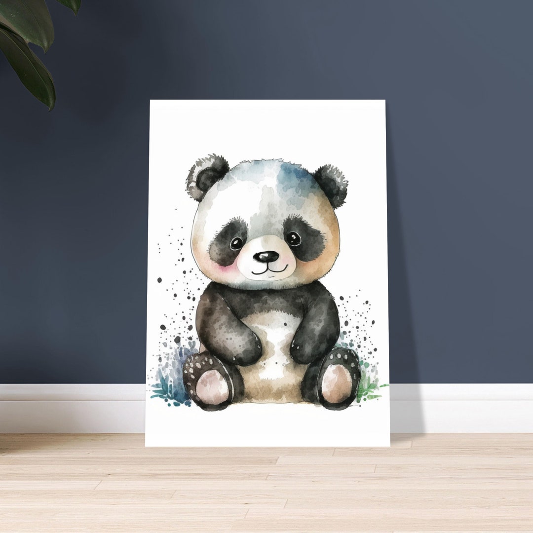 Cute Panda Bear as Watercolour Poster Print for Children's Room - Etsy
