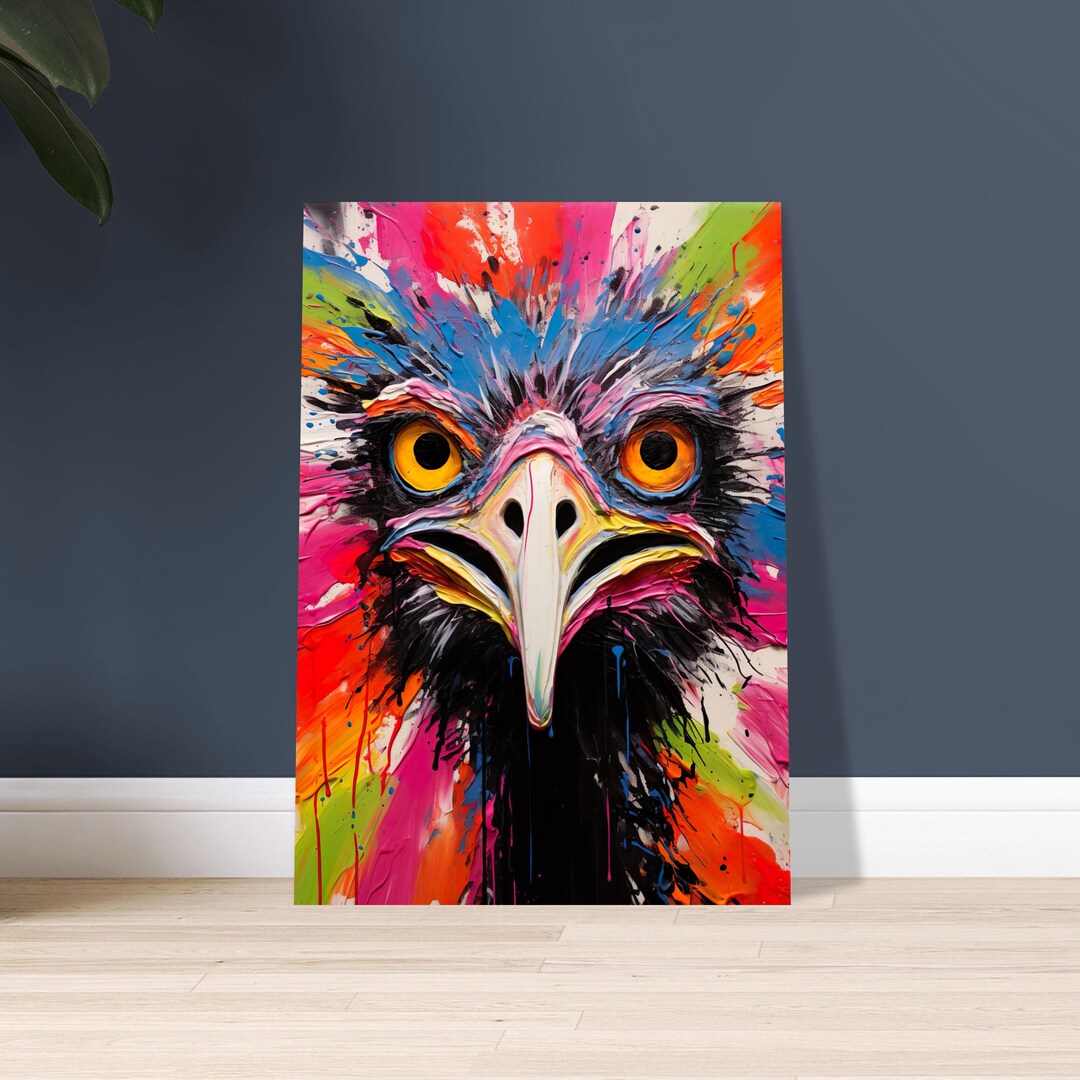 Australian Emu Poster Print Bouquet Image Wild Animal Bright Colors ...