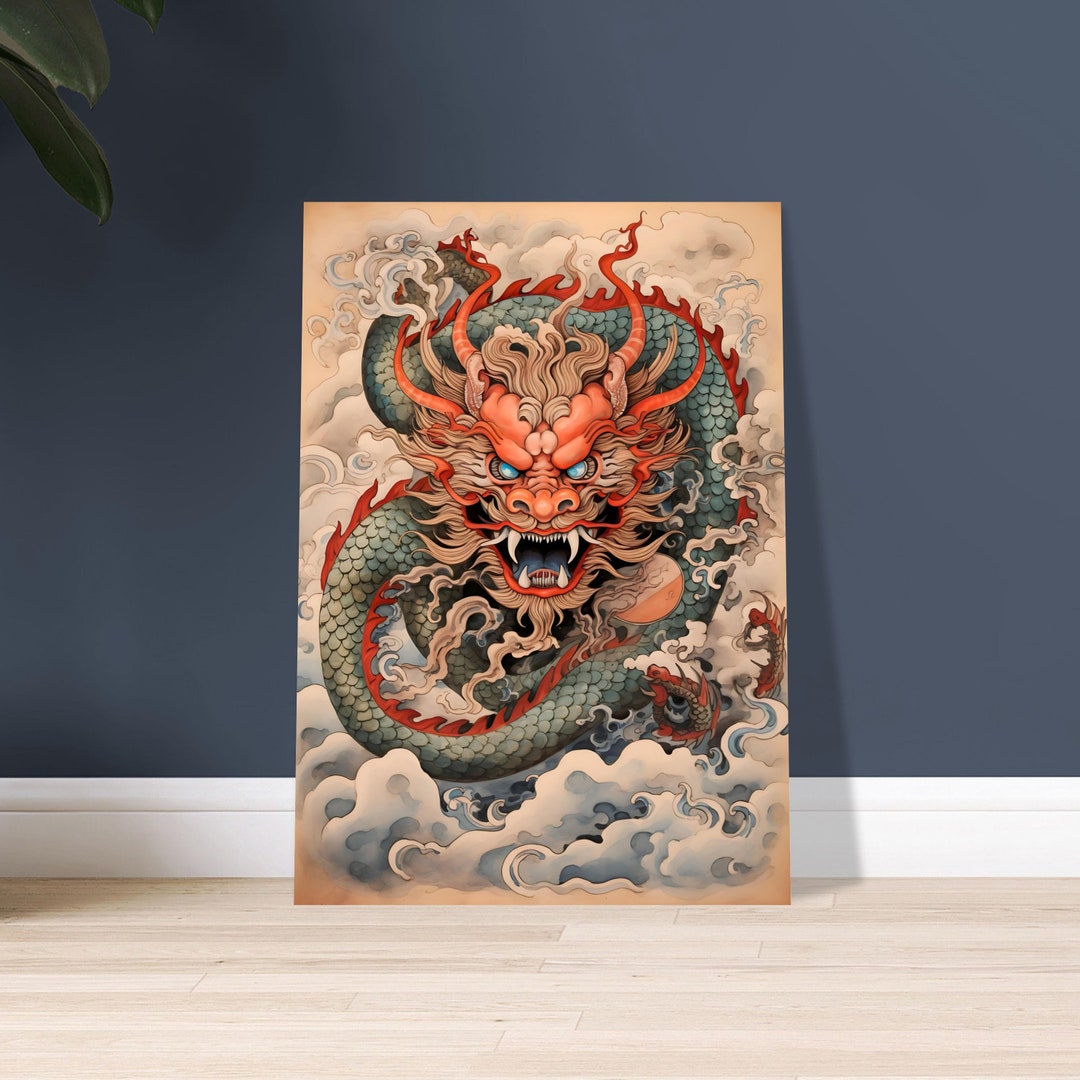 Japanese Dragon | Poster | Dragon Poster | Dragon Print | Japanese ...