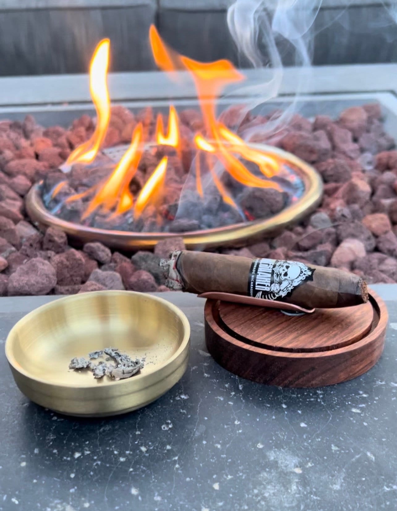 Travel Cigar Ashtray With Case. Made From Wood, Copper and Anodized ...