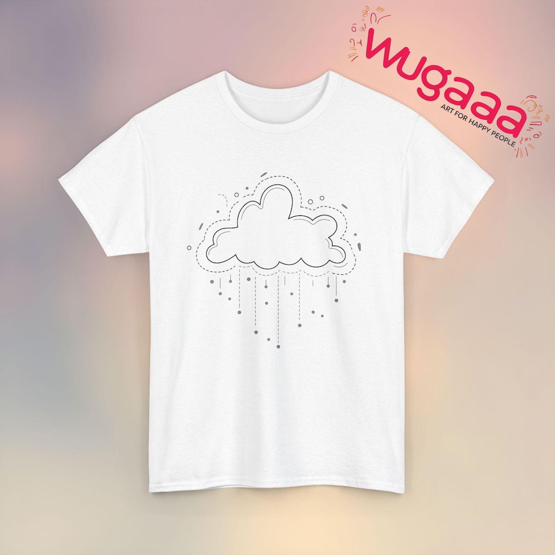 Cute Cloud Illustration T-shirt, Adorable Cloud Design Tee, Unique ...