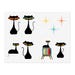 Atomic Cat Sticker Sheet: Mid-century Modern Black Cat Decals - Etsy