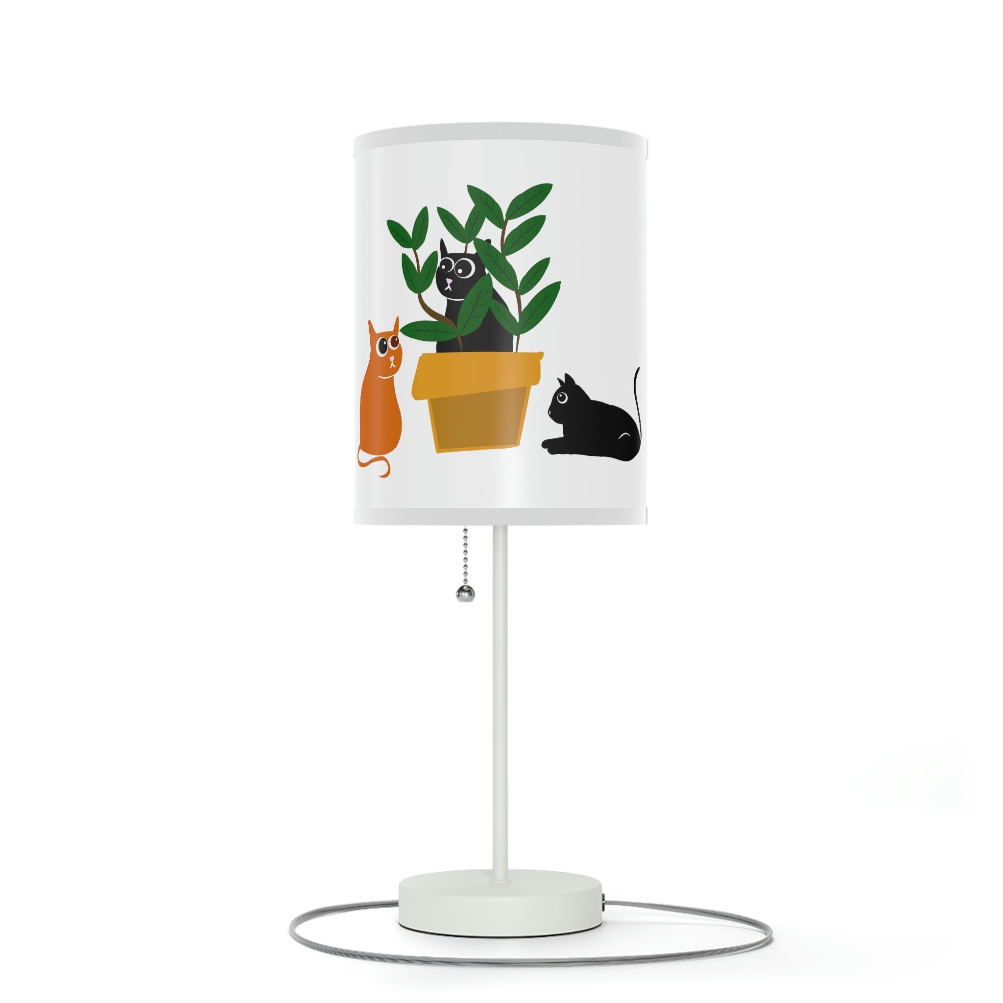 Cats With Plant Lamp on a Stand, USCA Plug, Cat Lover Gift, Cat Lady - Etsy
