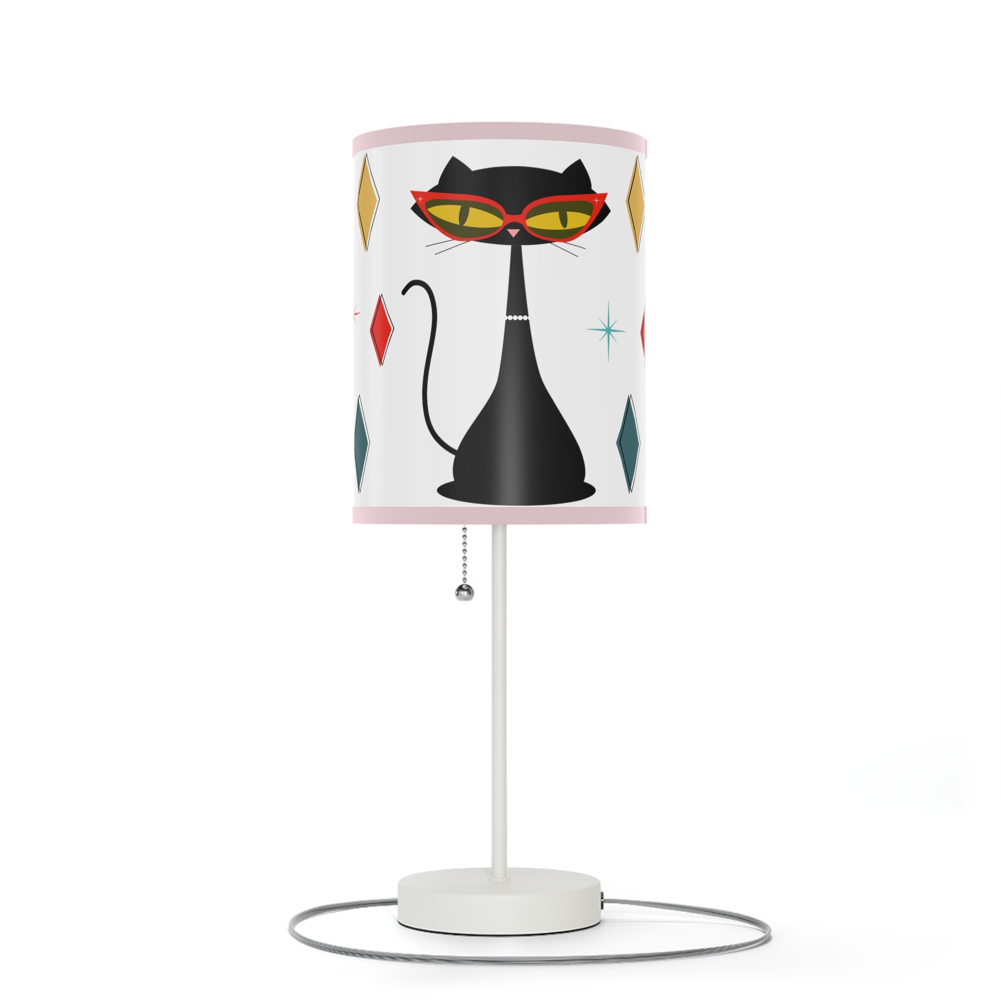 Unique Mid-century Modern Black Cat Lamp, Atomic Cat Modern Home Decor ...
