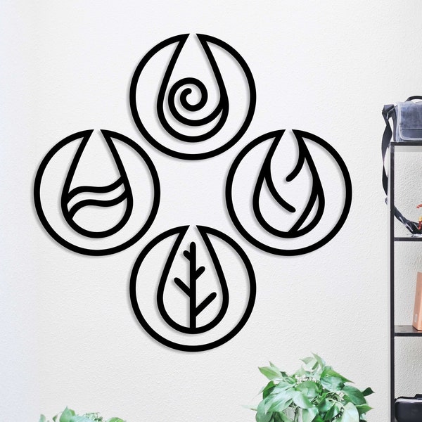 Four Elements Art Wood Wall Decor - Etsy