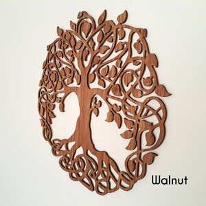 Tree of Life Wooden Wall Art, Natural Wood Veneer, Celtic Rope Knot ...