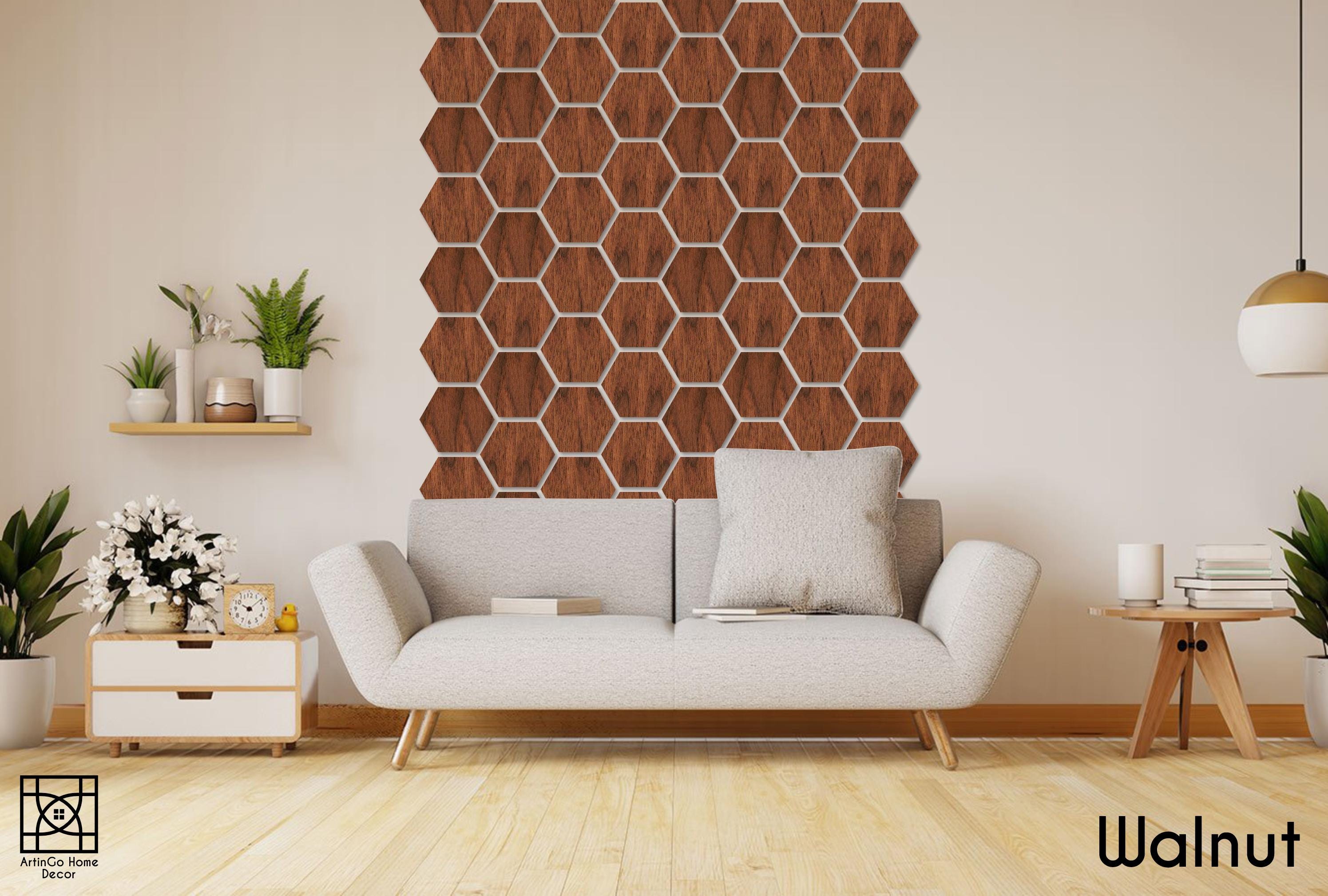 Geometric Hexagon Wood Wall Panels – Modern Modular Decor - Etsy