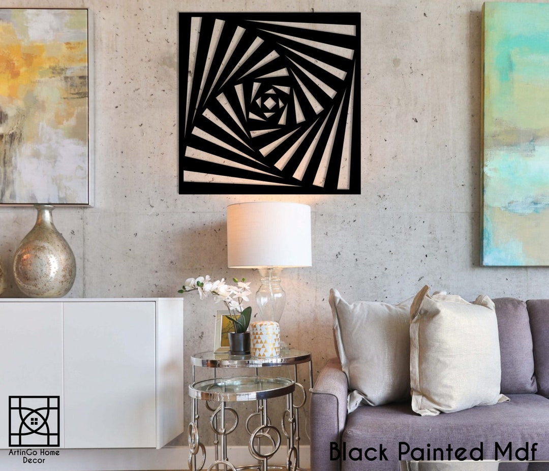 Geometric Wood Veneer Wall Decor, Square and Triangles, Abstract Art - Etsy