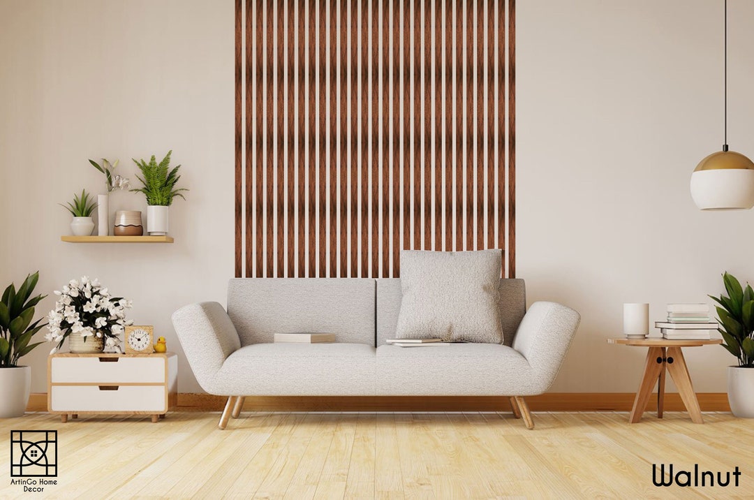 Strip Wooden Wall Panels 24 Pieces, Natural Wood Veneer, Wood Wall ...