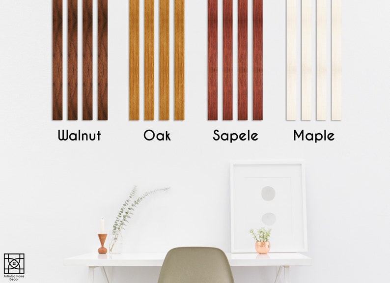 Strip Wooden Wall Panels 24 Pieces, Natural Wood Veneer, Wood Wall ...