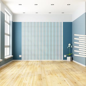 Strip Wooden Wall Panels 24 Pieces, Natural Wood Veneer, Wood Wall ...