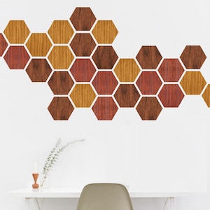 Geometric Hexagon Wood Wall Panels – Modern Modular Decor - Etsy