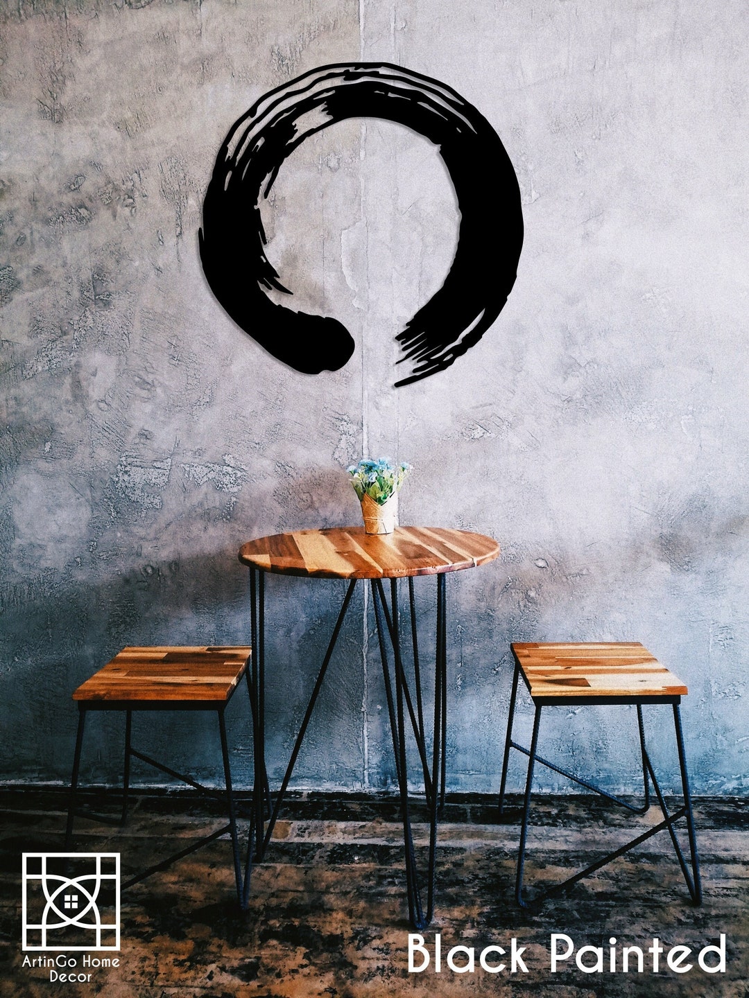 Enso Zen Circle Wooden Wall Art, Natural Wood Veneer, Enso Circle Wall ...