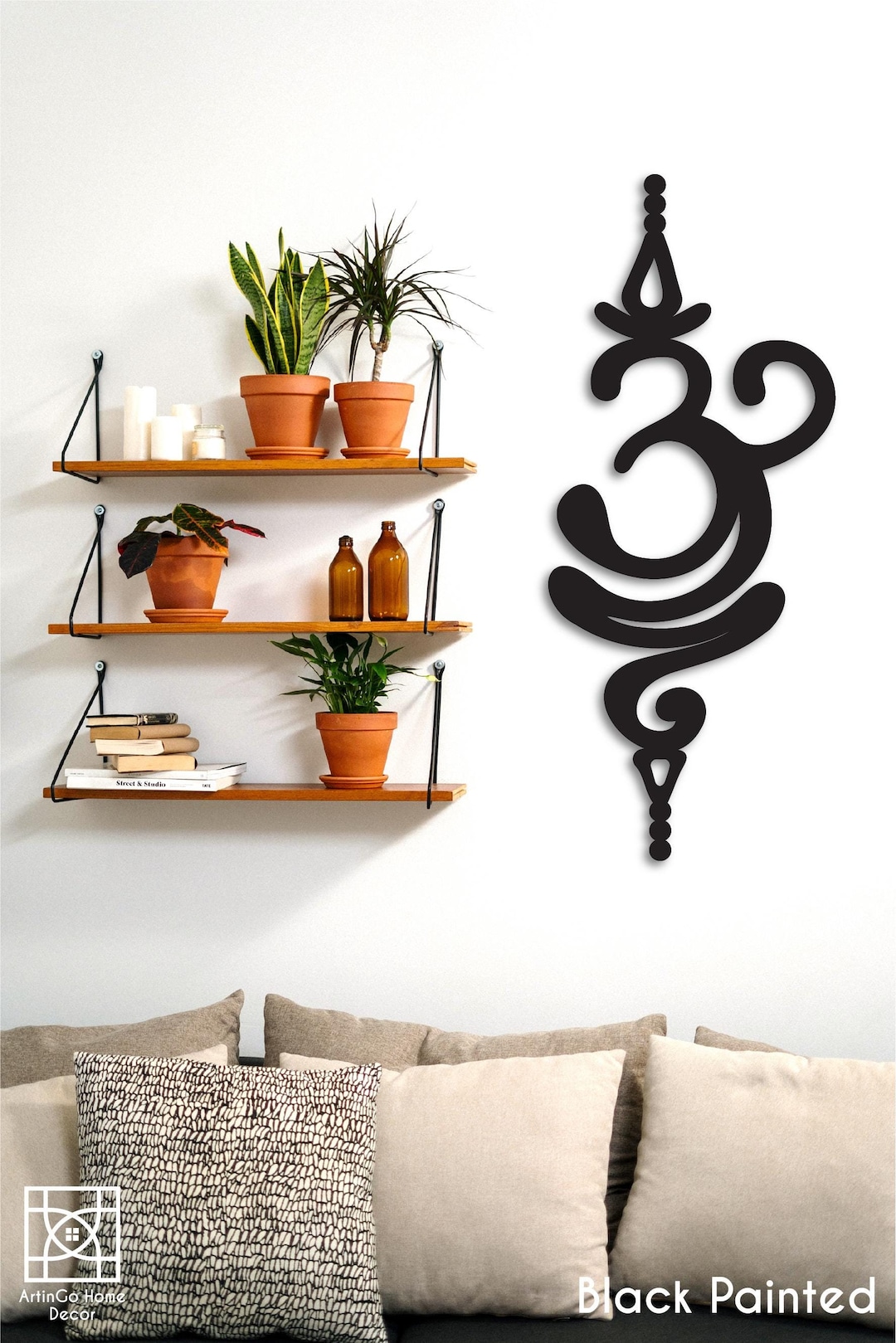 Sanskrit Om atmen Symbol Holzwandkunst - Zen Meditation Decor - Etsy.de