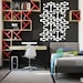 Retro 70s 8 Panels Wooden Wall Art, Natural Wood Veneer, Retro 70s Wall ...