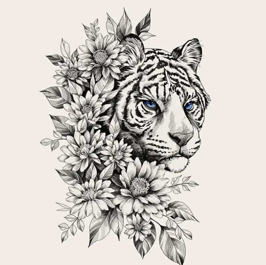 Tiger Pattern Tattoo - Etsy