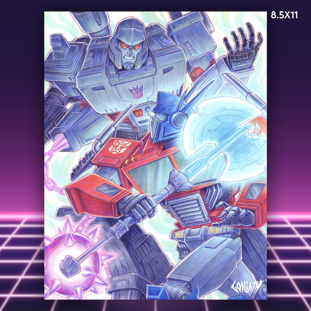TF Earthspark Megatron Optimus Prime Megop Art Print 8.5x11 Clash - Etsy