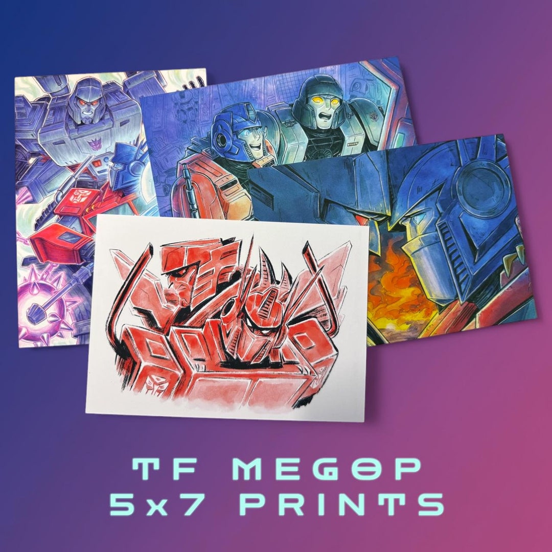 TF Megop Optimus Prime Megatron 5x7 Mini Prints - Etsy