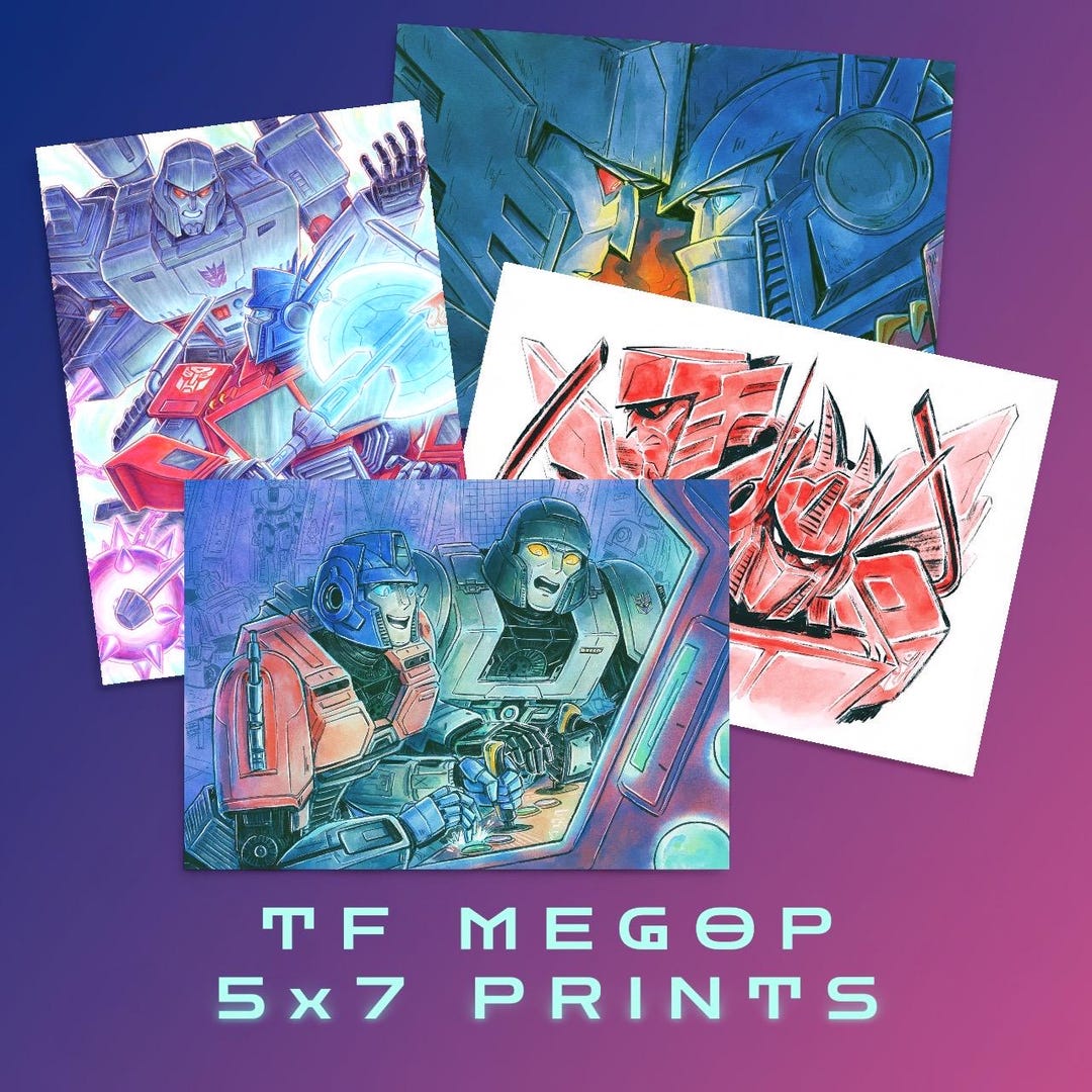TF Megop Megatron Optimus 5x7 Mini Prints - Etsy
