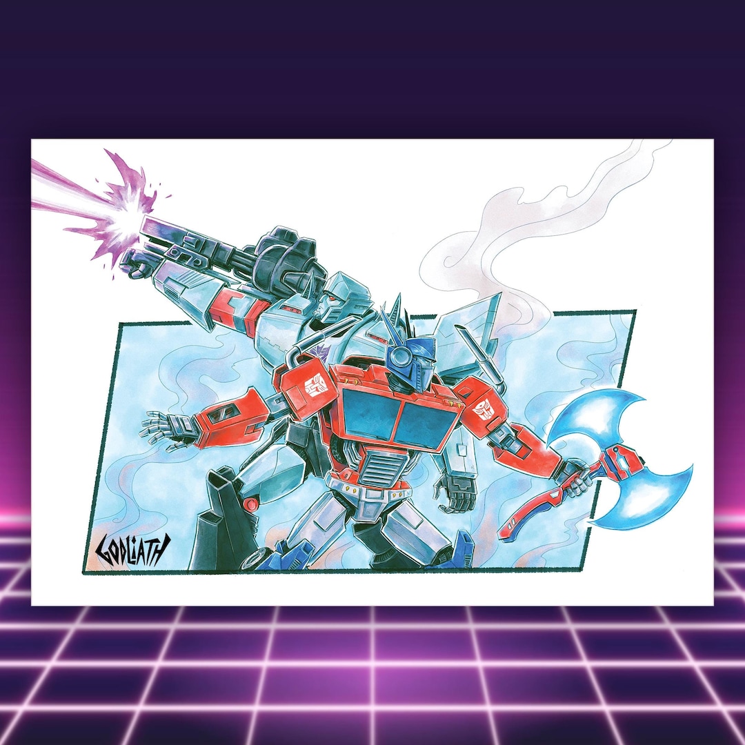 TF Megatron Optimus Prime Megop Earthspark Art Print 13x19 - War for ...