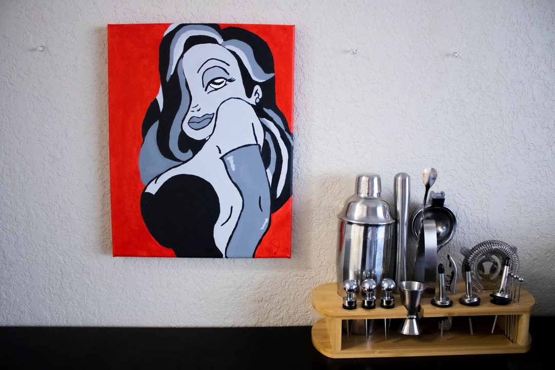 Acrylic Paint on Canvas Jessica Rabbit - Etsy