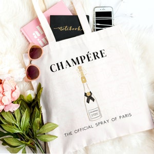 Emily in Paris Inspired Champere Bottle Canvas Tote Bag Official Spray ...