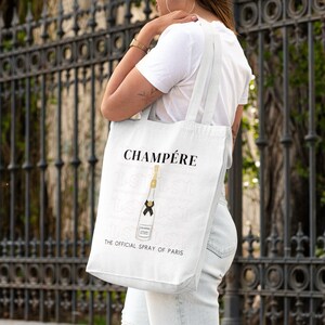 Emily in Paris Inspired Champere Bottle Canvas Tote Bag Official Spray ...