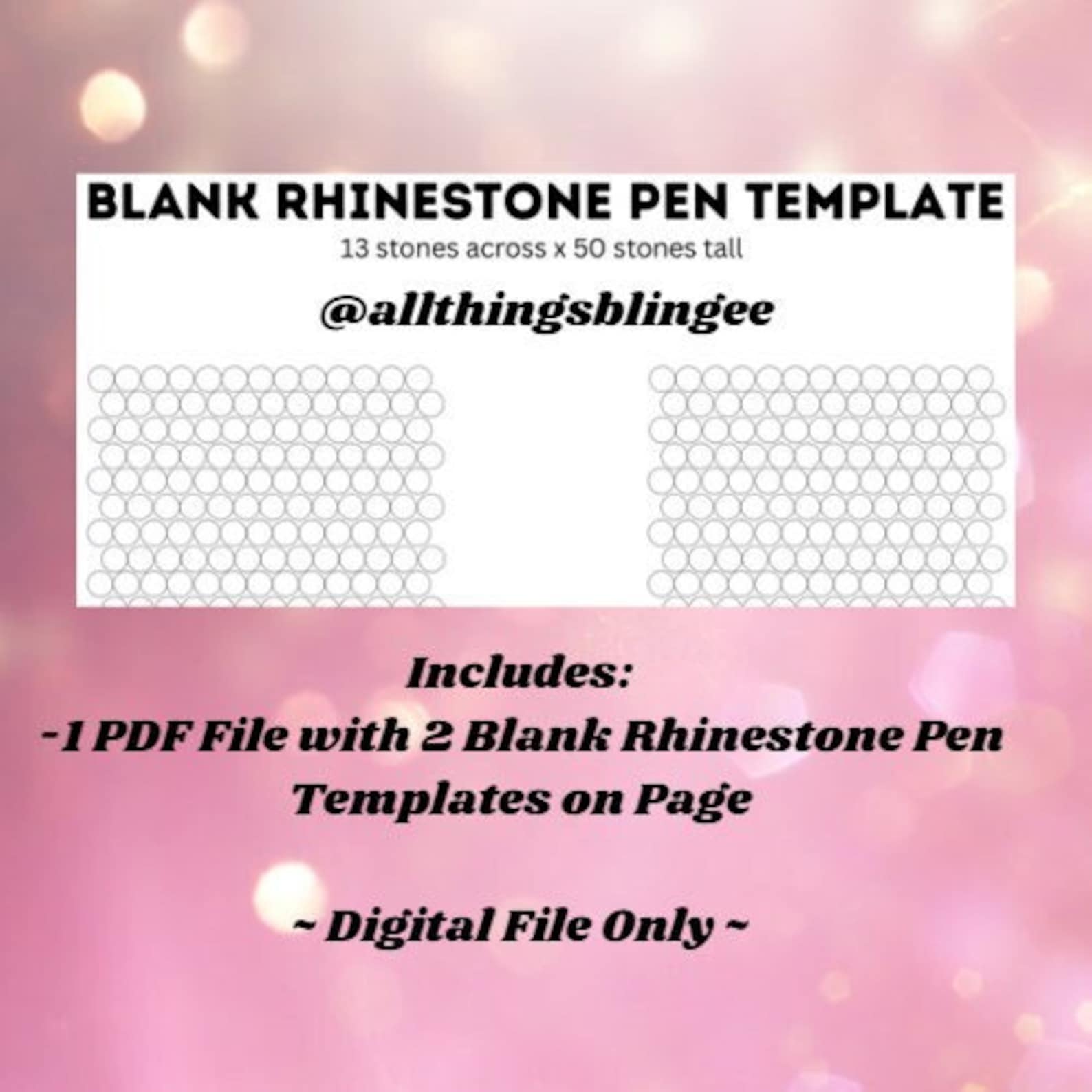 Blank Rhinestone Pen Pattern Template for Inkjoy, Blank Inkjoy Pen ...
