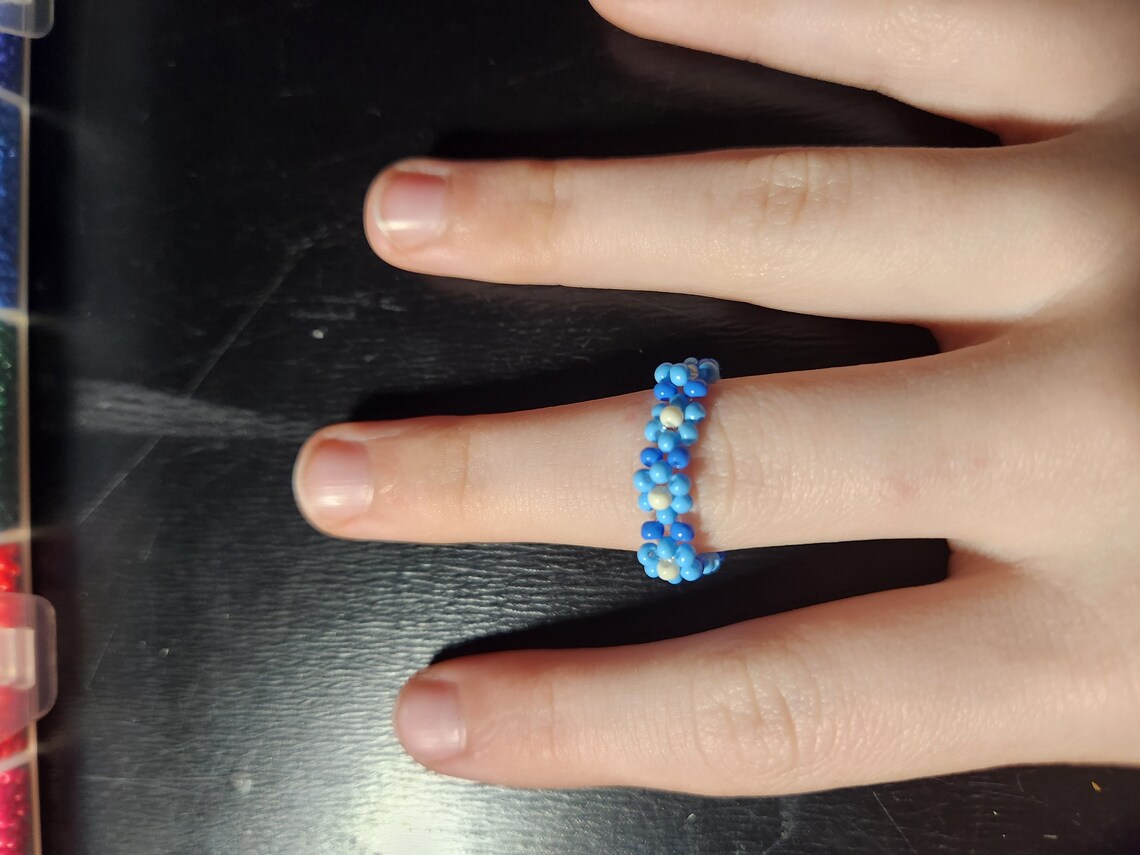 Beaded Daisy Rings - Etsy