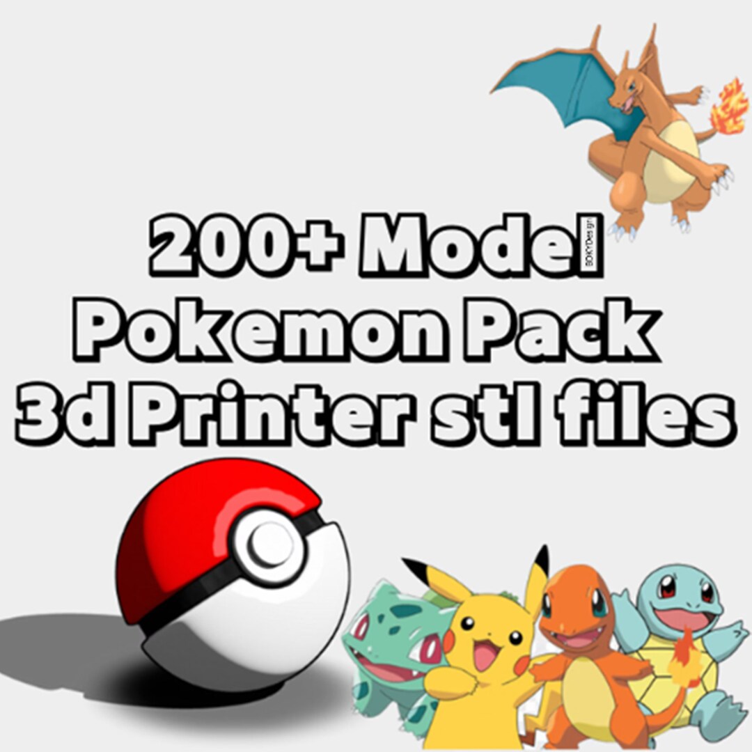 200 Pokemon Stl Pack, Pokemon Miniatures, Stl Bundle Packs, Stl File 3d ...