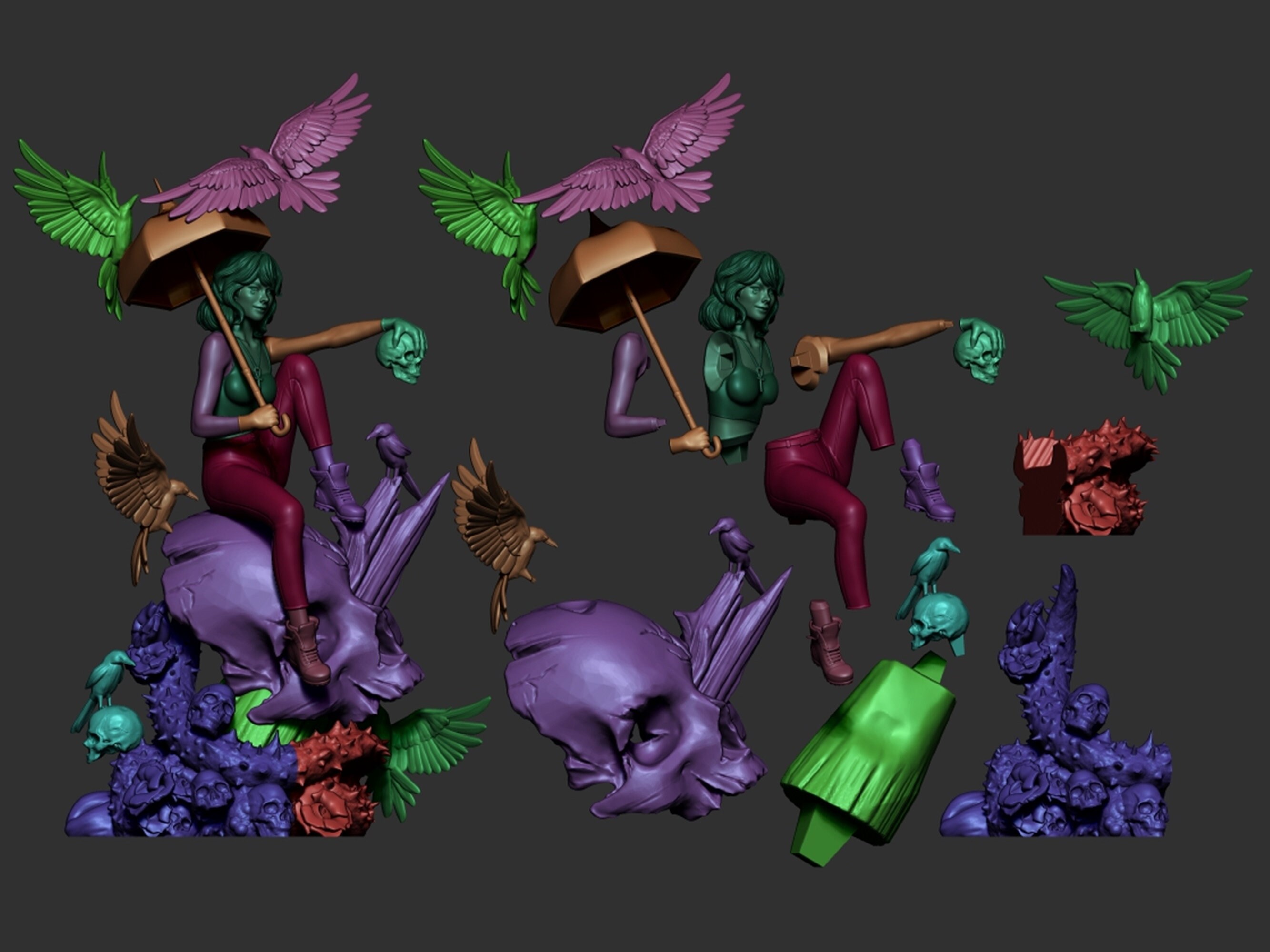 Sandman Death Figure Statue Stand 3d Painting 3d Model 3d - Etsy