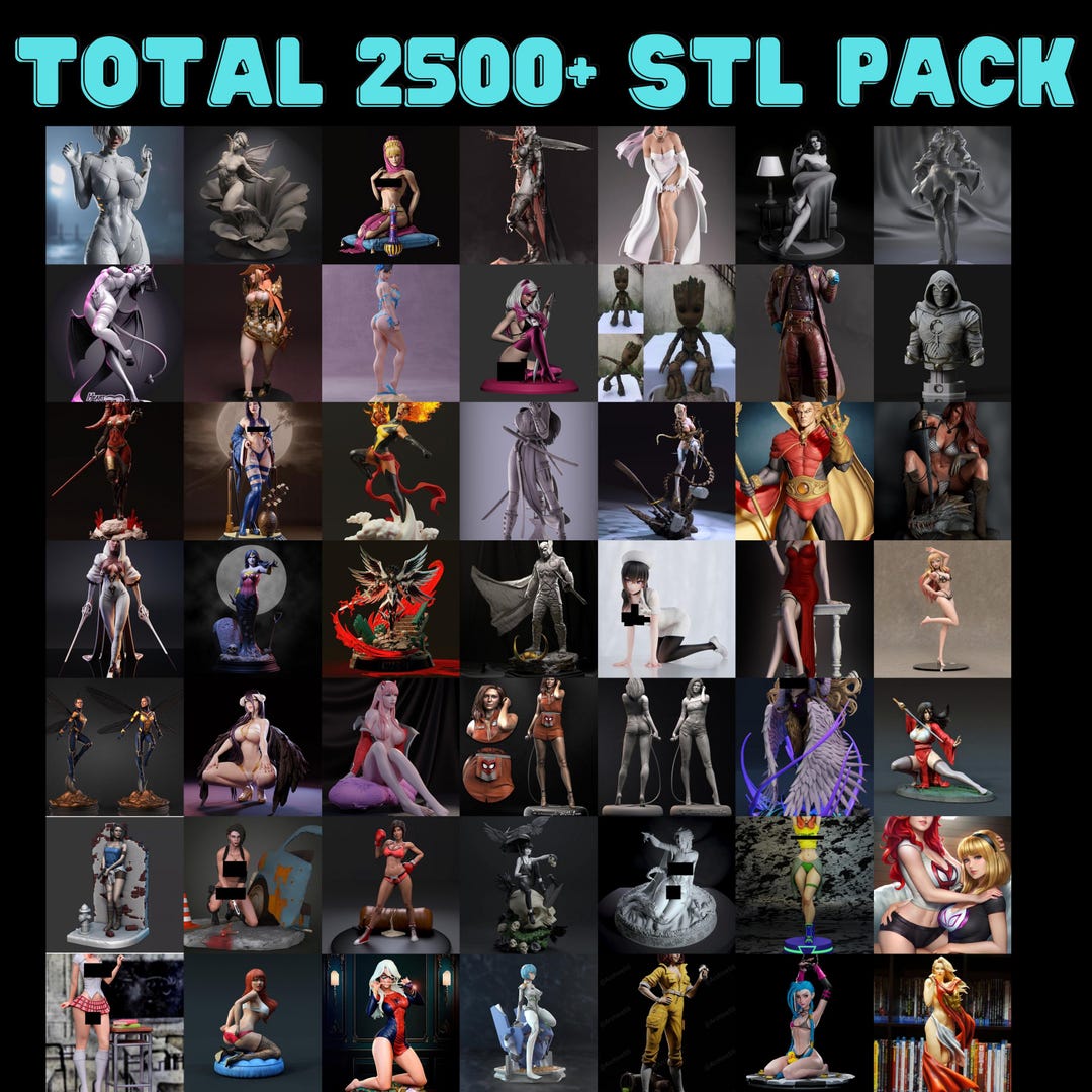 2500 Stl Bundle Pack, Pokemon stl pack, Marvel stl pack, Lifetime access, Stl File 3d Print, Stl ...