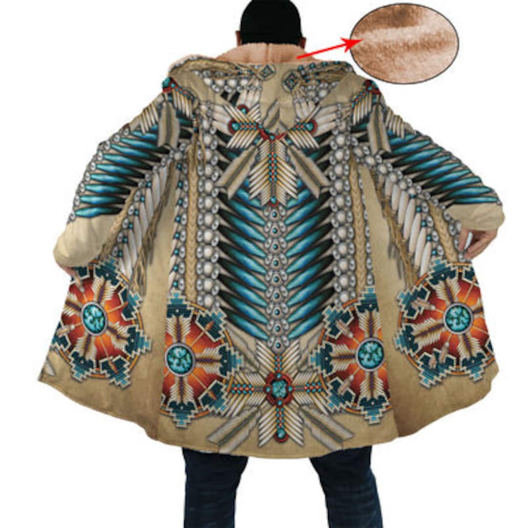 Native American Pattern Hooded Coat Cloak Festival Clothing - Etsy